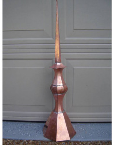 27″ Copper Square Finial with Copper Ball | Home of Copper Art