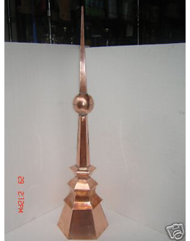 27″ Copper Square Finial with Copper Ball | Home of Copper Art