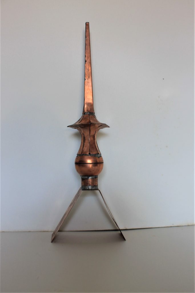 18″ V-Shape Base Copper Finial | Home of Copper Art